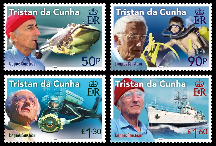Tristan da Cunha Stamps: The Legacy of Jacques Cousteau 1910 - 1997